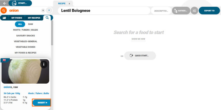 How to Create and Analyse a Recipe - Nutritics