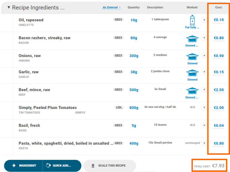 How to Create and Analyse a Recipe - Nutritics