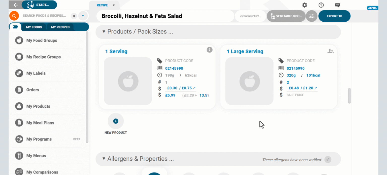 Price Embedded Barcodes - Nutritics